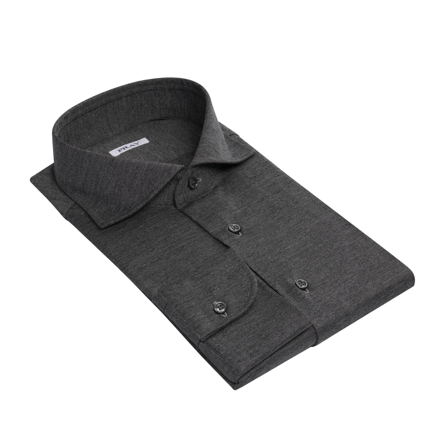 Fray Stretch-Virgin Wool and Silk-Blend Shirt Grey | SARTALE